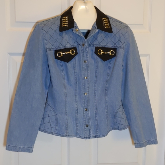 PG Collections | Jackets & Coats | Pg Collections Denim Jacket Size 8 ...